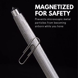 Professional Honing Steel 12”, Magnetized for Safety, No Rust, No Cheap Plastic! Noble’s Knife Sharpener Has an Oval Handle for a Firm Grip and is Built For Daily Use, Perfect for Chefs!