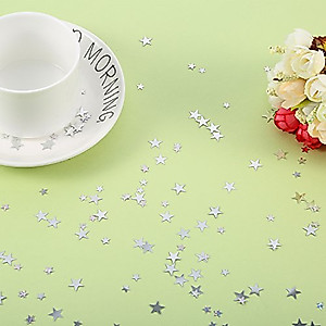 Silver Metallic Star Confetti Glitter Star Table Confetti for Wedding Birthday Party Decoration, 60 Grams/ 2.1 Ounce