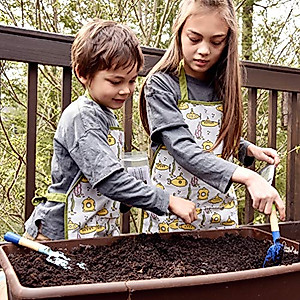 Urban Infant Little Helper Kids Apron - Children's Cooking Art Gardening - Toddler Boys and Girls - Poppies