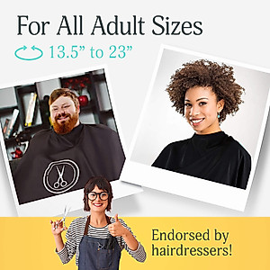 Lilexo Barber Cape - Professional Large Salon Hair Cutting Cape for Men with Snap Closure, 66" x57” Water Resistant Unisex Adults Black Hair Stylist Gown for Haircut Hairdresser Styling