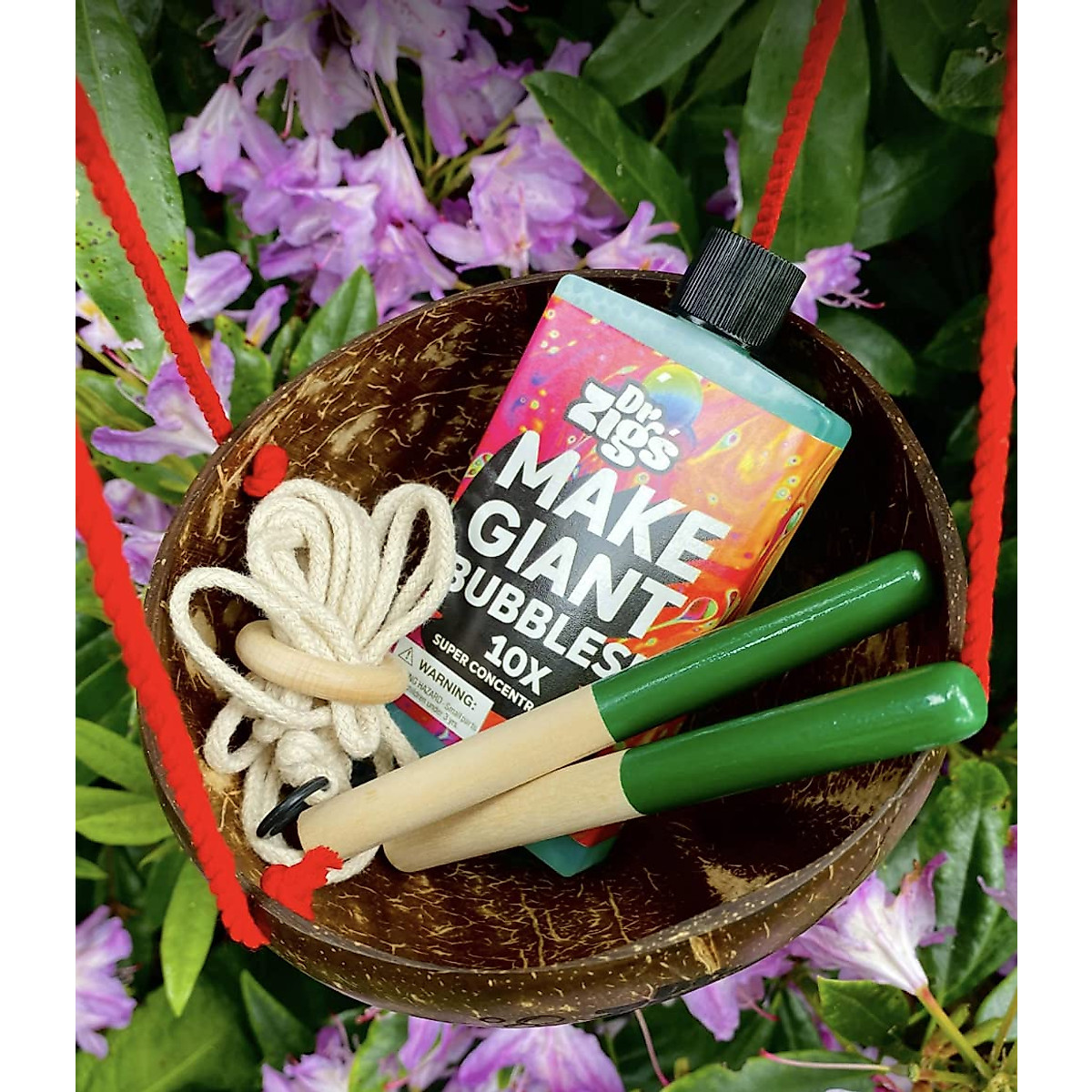 Dr Zigs Eco Giant Bubble Kit - Coconut Set - Renewable Bucket, Sustainable Wands and Professional Grade Solution.