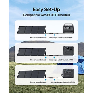 BLUETTI Solar Generator EB70S with PV200 Solar Panel Included, 716Wh Portable Power Station w/ 4 120V/800W AC Outlets, LiFePO4 Battery Pack for Outdoor Camping, Road Trip, Emergency