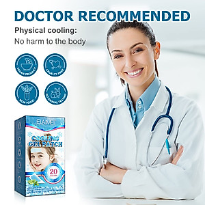 20 Sheets Fever Patches for Kids - Hot Weather Cooling Gel Patches for Adults - Headache Patches - Forehead Fever Cool Pads - Cooling & Pain Relief