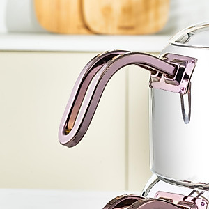 Karaca Manes Medium Turkish Teapot Set - Stainless Steel Teapot with Lid - (Turkish Tea Pot 1.35 Liters & Water Tank 1.95 Liters) - Non-Burning Bakelite Handles Midi Tea Maker & Induction Tea Kettle