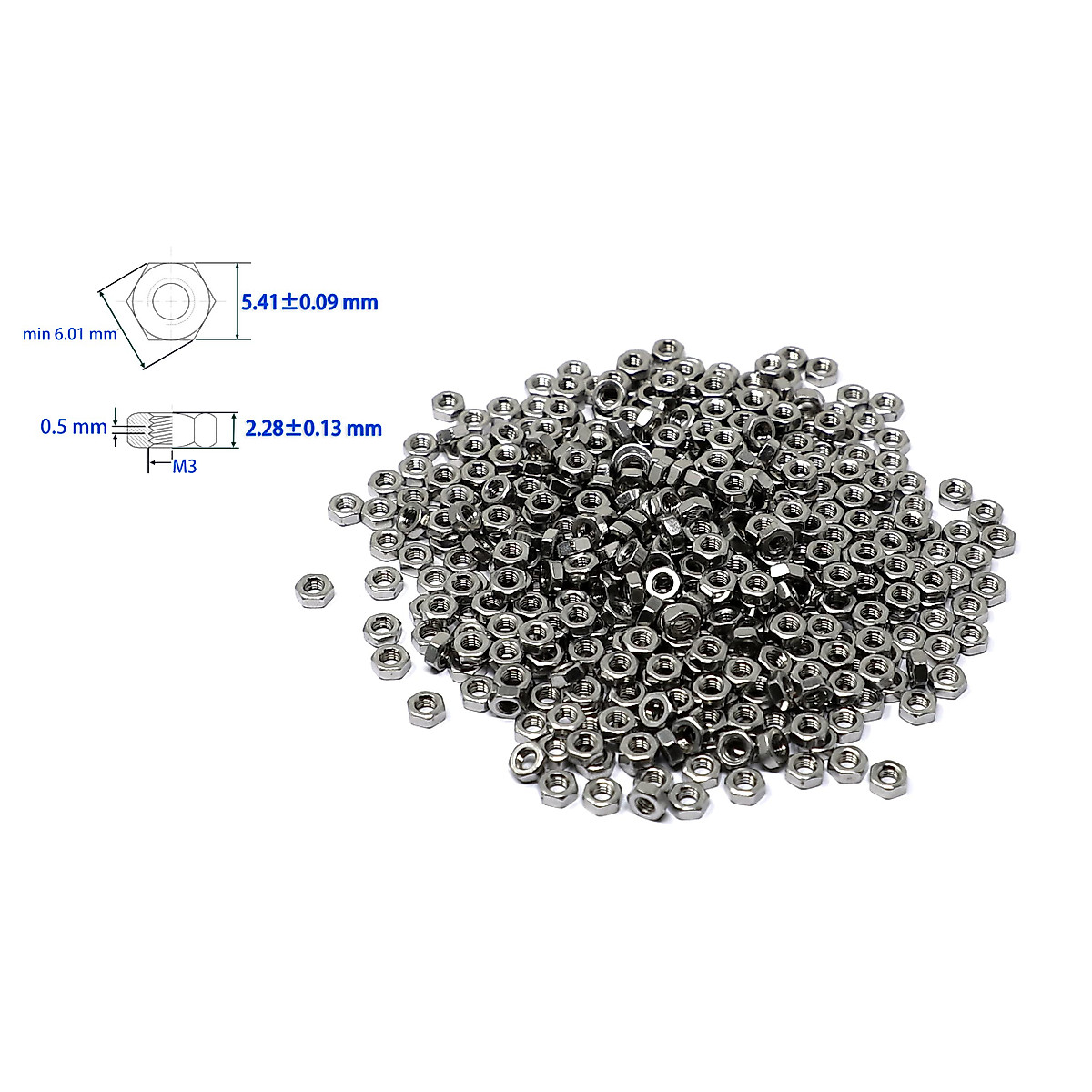 iexcell 1500 Pcs M3 x 4/6/8/10/12/16/20/25/30/35/40/45/50 Stainless Steel 304 Hex Socket Button Head Cap Screws Bolts Nuts Washers Assortment Kit