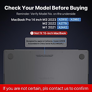 Soonjet for MacBook Pro 14 inch Case 2023-2021 M3 Pro/Max A2918 A2992 M2 A2779 M1 A2442 [100% Match Official Color] [Scientific Slim] Protective Hard Case Matte Cover for Laptop - Space Gray Clear