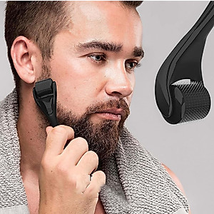 Derma Roller | Microneedle Roller, Derma Roller for Beard | Microneedling Roller For Face & Scalp | Micro Needle Roller for Women & Men | Derma Stamp 0.25mm (Black)