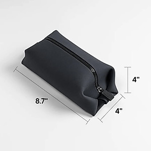 Tooletries - The Koby Lite Dopp Kit - Silicone Toiletry Organizer, Bathroom Travel Bag - Heavy-Duty Zipper, Leak Resistance, Easy to Clean - 9" x 4" x 4" - Charcoal