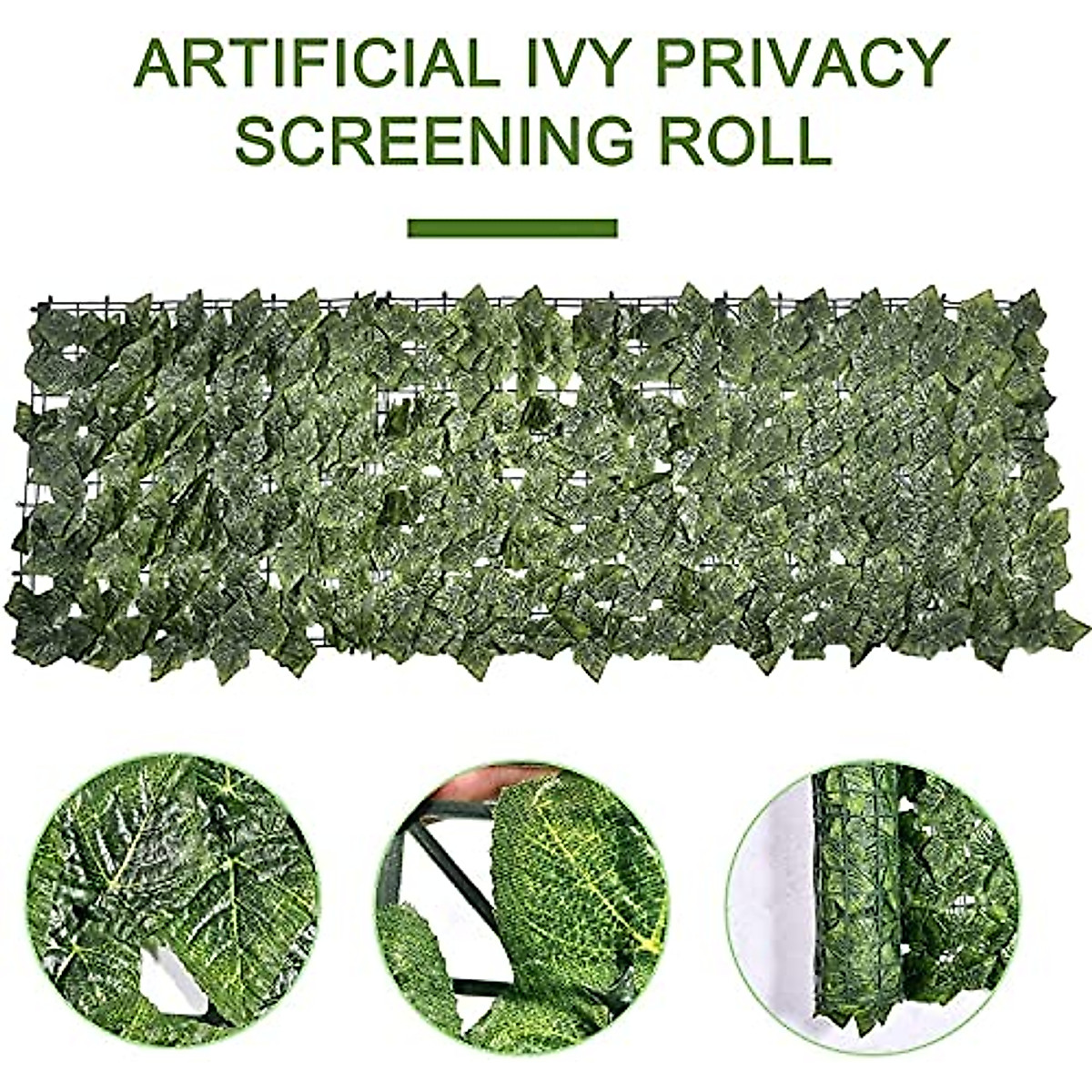 HACSYP Expandable Faux Privacy Fence Artificial Ivy Privacy Fence | Green Plastic Leaf Fence Panels UV Fade Protected Privacy Screening Garden Fence for Balcony Patio (Size : 0.5×1m)