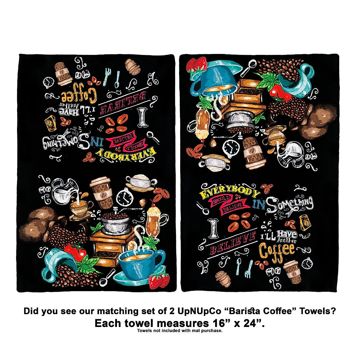 UpNUpCo Artistic Beautiful Anti Fatigue Kitchen Floor Mat - Unique Floor Mats - Pain Relief Padded Kitchen Mats - Floor Mats For In Front Of Sink - Memory Foam 47" X 17.5" X 10mm Coffee