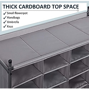 STORAGE MANIAC Stackable Shoe Cubby Organizer, Free Standing Shoe Cube Rack for Entryway, Bedroom, Apartment, Closet, 20-Cube Gray