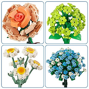 PinkBee Flower Bouquet 2021, Mini Rose Building Block Sets Valentines Mothers Day Love Romantic Gifts Creative Home Decor Toys Kits for Her Girlfriends Couples Wife Women Adults Kids 8+ 8-12 (680 PCS)