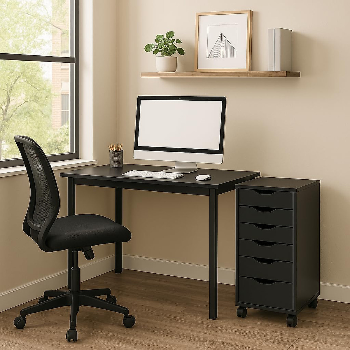 ADEPTUS 10016 6 Drawer Roll Cart, Black