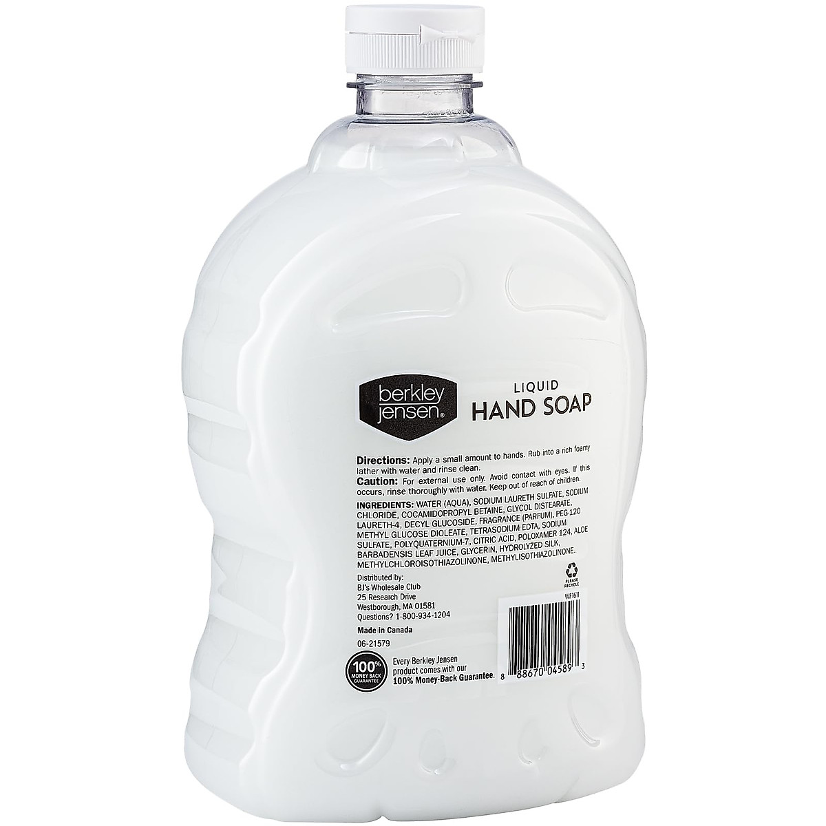 Berkley Jensen Liquid Hand Soap Soothing Aloe Vera Moisturizing Refill 64 Fl Oz (Pack of 2) Silk Proteind Soft Soap for Soft Skin