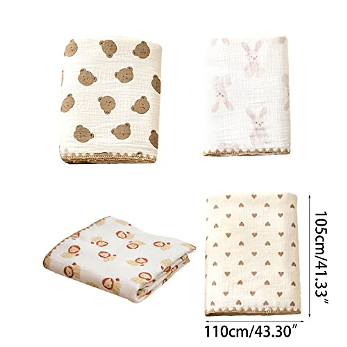 SARDFXUL Baby Muslin Swaddle Blanket for Boys & Girls Breathable & Skin-Friendly Wrap Soft Cotton- Muslin Swaddle Blankets Gift Newborn Baby Swaddle wrap