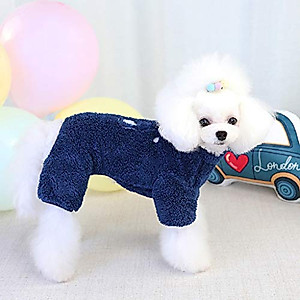 HonpraD Puppy Sweater Pet Clothing Bear Four-Legged Fleece Warm Dog Clothes Soft Vest Outfit for Dogs Walking Travel Apparel pet Puppy Clothes