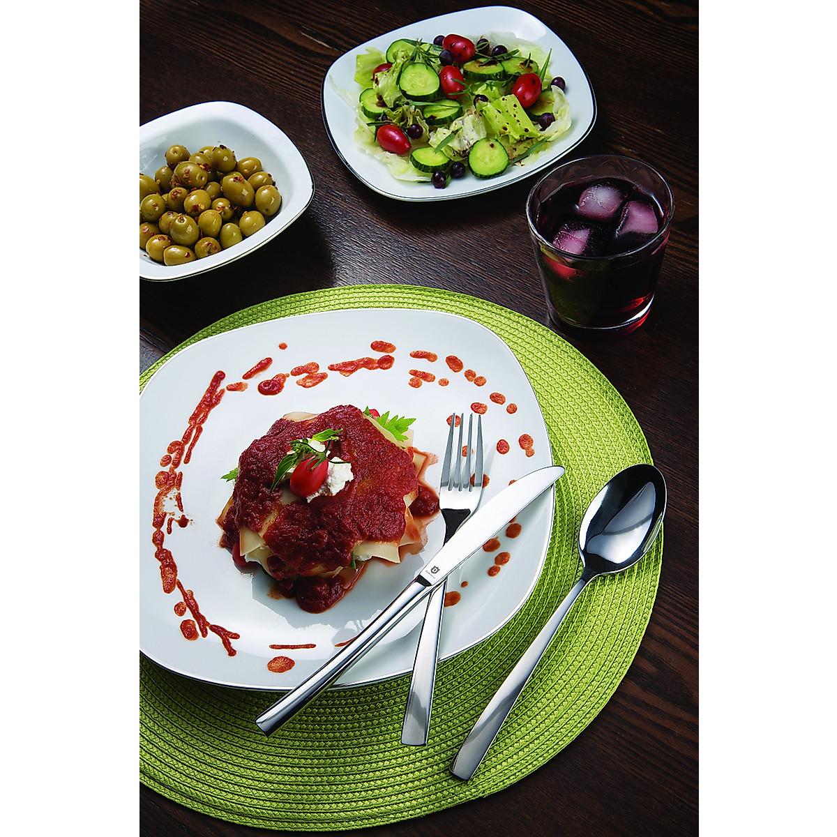 DANIALLI 80 Piece Silverware Set For 16, 18 10 Stainless Steel Silverware Set, Modern Sleek Flatware Set Includes Knife/Fork/Spoon & Long Teaspoon/Salad Fork Mirror-Polished & Dishwasher Safe Cutlery