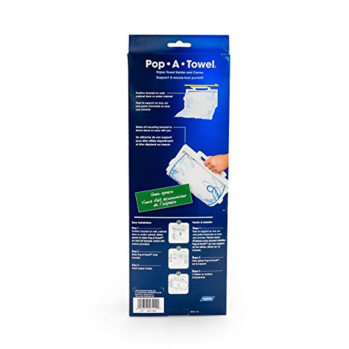 Camco Pop-A-Towel- Mountable or Portable Paper Towel Holder Dispenser, Keep Paper Towels Clean, Conserve Space in Your RV Kitchen (White) (57111)