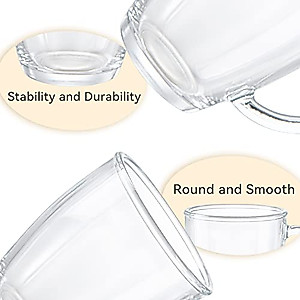 [6 PACK,12 OZ] DESIGN•MASTER Premium Glass Coffee Mugs with Handle,Transparent Tea Glasses for Hot/Cold Beverages, Perfect Design for Americano, Cappuccino, Latte or Tea and Beverage.