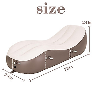 Outraveler Inflatable Couch Air Sofa,Blow Up Chaise Lounge for Outdoor and Home