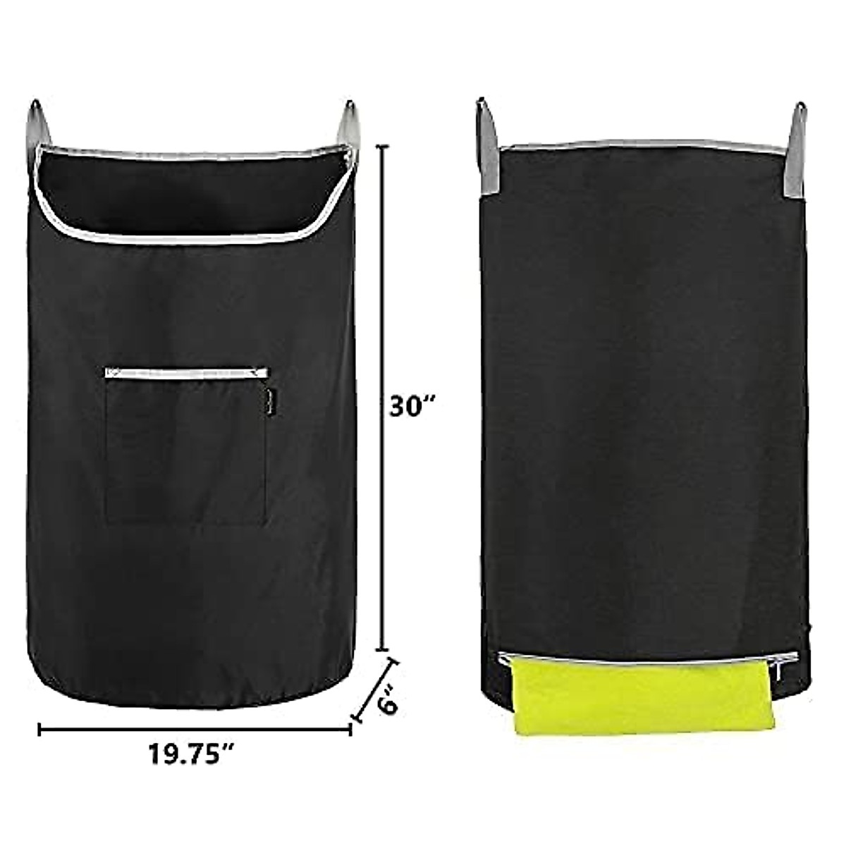 BeeGreen 2 Pack Black Hanging Laundry Hamper Bag X-Large Over The Door Hanging Laundry Bag with 2 Different Hook Types and Laundry Bag Backpack with Adjustable Shoulder Straps