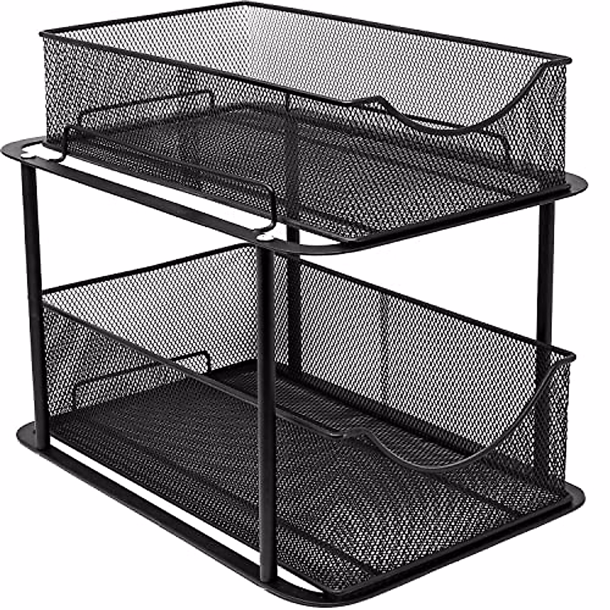 2 Tier Mesh Sliding Drawers - Cabinet Baskets Under The Sink Organizer