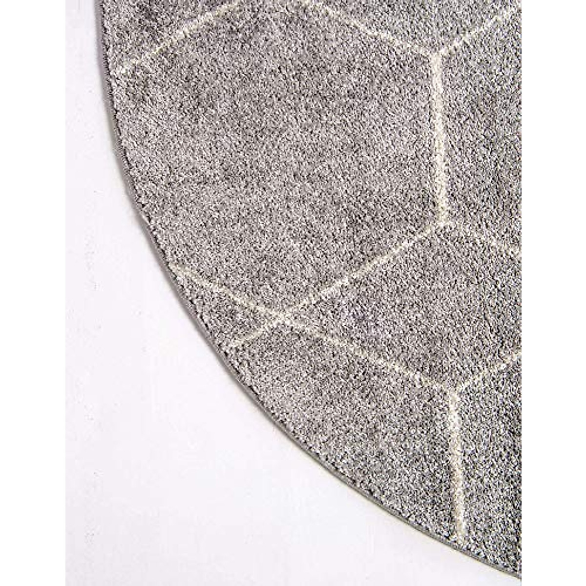 Unique Loom Trellis Frieze Collection Area Rug - Geometric (5' 1" Round, Light Gray/ Ivory)