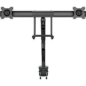 StarTech.com Desk Mount Dual Monitor Arm with USB & Audio - Slim Adjustable Dual Monitor VESA Mount for up to 32" (17.6lb/8kg) Displays - Ergonomic Articulating - C-Clamp/Grommet (ARMSLIMDUAL2USB3)