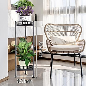 Plant Stand Indoor Outdoor, 30'' Tall Plant Stand, 2 Tier Metal Planter Stand, Rustproof Plant Stand Flower Pot Holder for Living Room, Corner, Deck