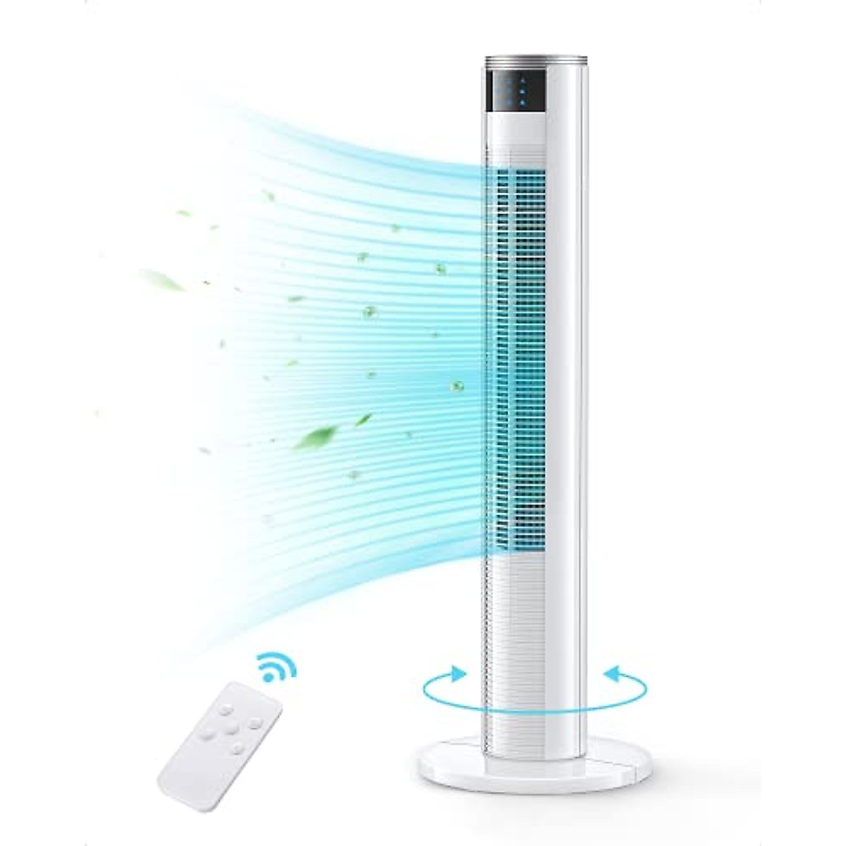 BLOOTH Tower Fan, Oscillating Tower Fan with Remote, 3 Modes, 3 Speeds, and 7-Hour Timer, Portable Space-Saving Bladeless Fan for Bedroom and Home Office 36”