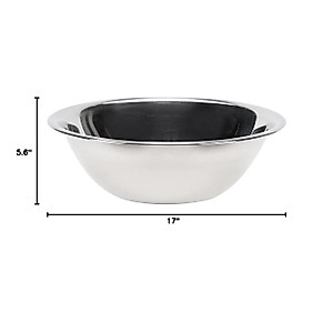 Vollrath 47946 Bright Mirror Finish S/S Economy 16 Quart Mixing Bowl, Stainless