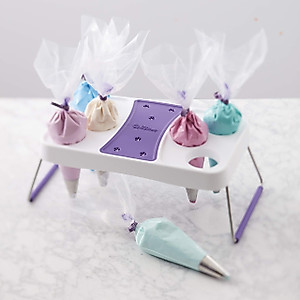Wilton Decorating Bag Stand - Organize Icing Bags for Easy Reach and Quick Treat Decorating, Holds Flower Nails to Dry Buttercream Flowers, 6-Cavity