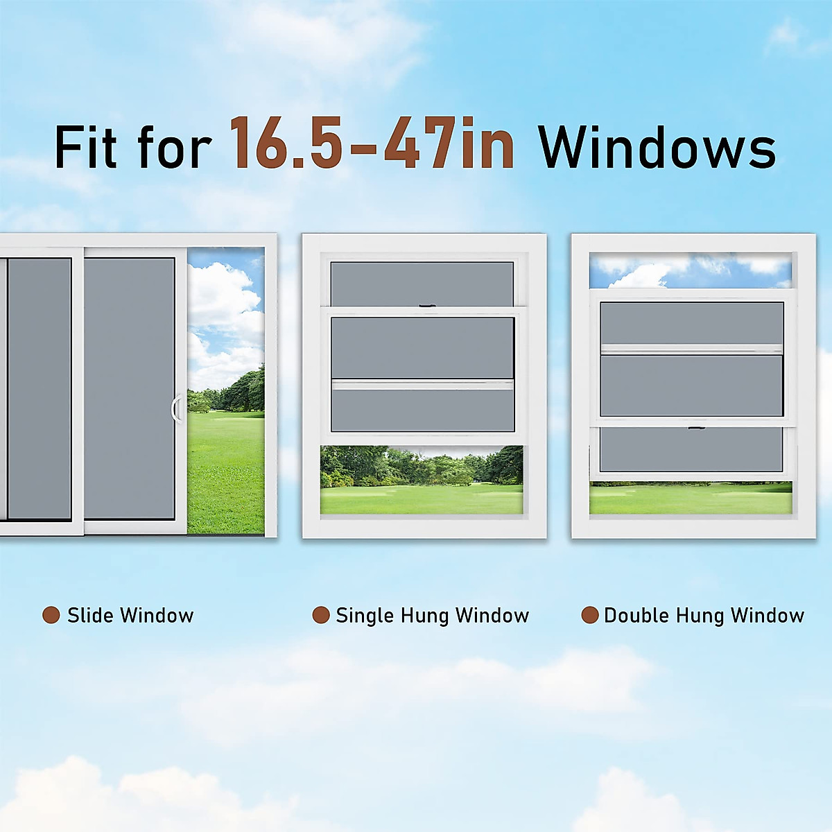 BJADE'S Window Seal Kit for Portable Air Conditioner of Exhaust Hose 5.1 Inch Diameter with Insulating Sealing Tape,Adjustable Portable AC Window Vent Kit for Sliding Glass Windows.