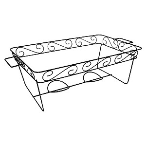 Party Essentials N0317 Elegance Full Size Heavy Duty Chafing Rack, Decorative Wire Buffet Rack Stand, Serving Trays Frame Food Warmer, Black (Case of 3)