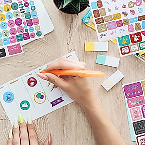 24 Sheets Daily Planner Stickers, Monthly Planner Stickers Seasonal Stickers for Calendars and Planners, Cute Calendar Stickers Holiday Stickers for Journaling, Scrapbooking, 1300+ Adults Planner