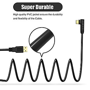 Dengofng 16FT with Fixing Clip VR Headset Accessories Black Link Cable for Oculus Quest 2