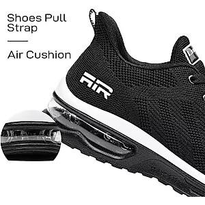 Wide Width Womens Sneakers Air Cushion Running Shoes Walking Tennis Shoes for Women Black
