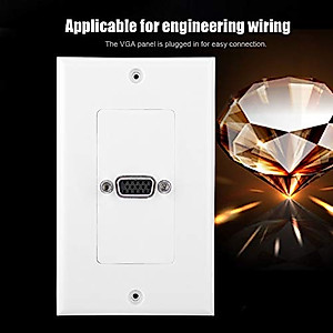 DAUERHAFT Wall Mount VGA Head Flexible Wiring Easy Installation ABS Socket Panel for Engineering Wiring