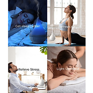 Aromacare, Aromatherapy Aroma Diffuser for Essential Oils, Cool Mist Humidifier for Home Bedroom, One Fill for 10Hours with Night Light 2 Mist Mode Waterless Auto-Off