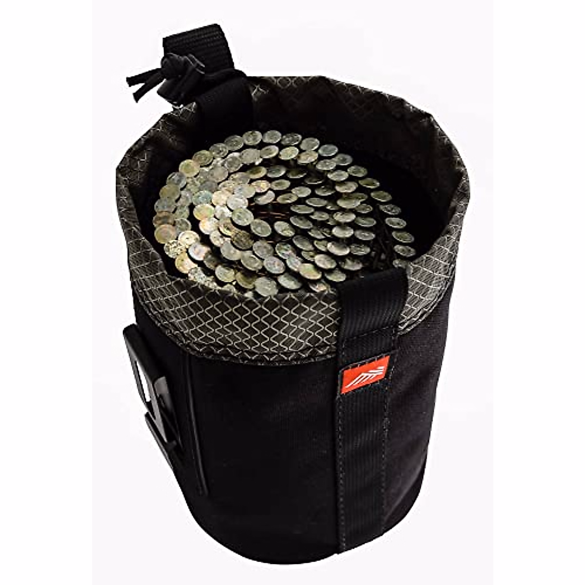 Diamondback DB Sax2 Tool Pouch with Belt Clip - Modular Clip On Tool Pouch for Belts, Vests, and Panels - Ideal Carpenter and Electrician Pouch for Nails, Screws & Fasteners (Black)