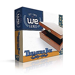 WE Games Old World Wooden Treasure Box with Brass Latch (Light Cherry Finish)