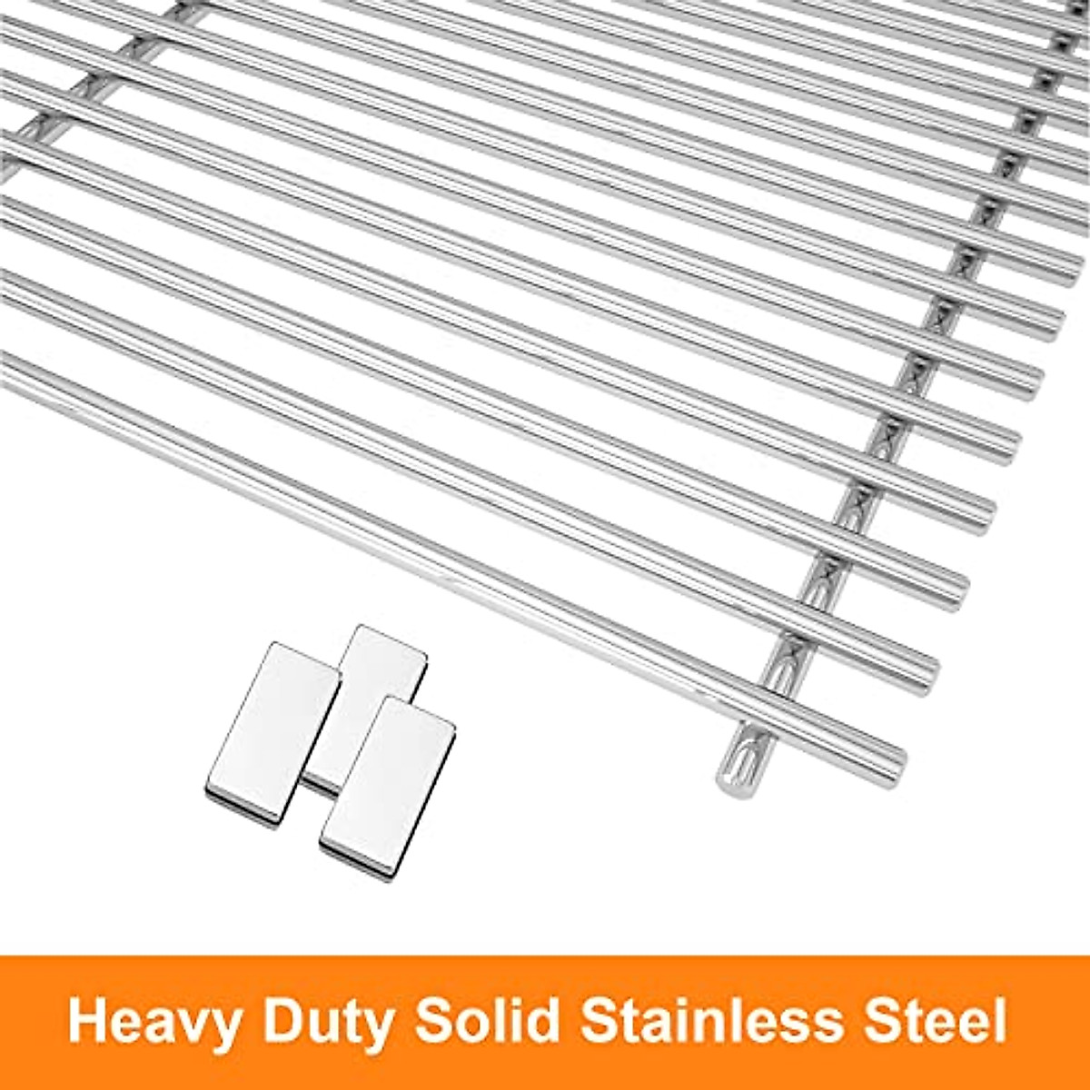 Utheer Cooking Grates for Nexgrill Replacement Parts 720-0882A Evolution Infrared Plus 5-Burner, Stainless Steel Solid Rod Grill Cooking Grids for Nexgrill Gas Grill Parts with Side Burner, Set of 3