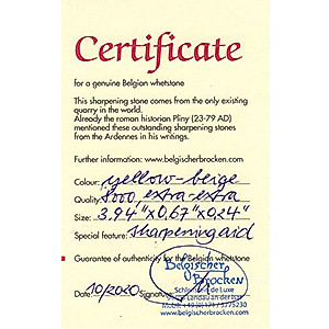 BELGISCHER BROCKEN Dorolist sharpening guide I Yellow Belgian Whestone 8000-10000 on aluminum support I format 3,94 x0,67x0,24in I knife sharpener compatible with Lansky-EZE Lap grinding system