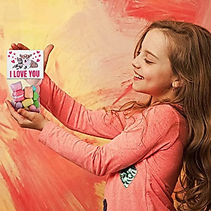 72 Pieces Valentine Candy Cello Bags Plastic Valentine Treat Bags Self Adhesive Cellophane Goodies Bags with 72 Pieces Bag Toppers Baking for Boy Girl Wedding Anniversary Party Supplies