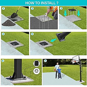 Toriexon Basketball Hoop Anchor Kit 9”, Universal Fit Ground Anchor Kit, Basketball Mounting Kit for Easy Relocation and Compatible with All Basketball Goals