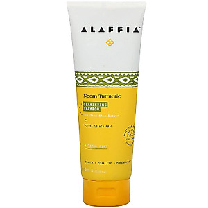 Alaffia Neem Turmeric Balancing Shampoo, Gently Cleans and Helps Fortify Hair while Moisturizing the Scalp with Shea Butter, Tea Tree, and Rosemary, Fair Trade, Balancing Neem, Natural Mint 8 Fl Oz