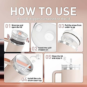 KISSKIND 40 oz Tumbler with Handle and Straw Lid Leak-proof Silicone Boot Straw Cover Cap Travel Coffee Mug Stainless Steel Water Bottle Insulated Cup for Hot and Cold Beverages Gift Idea-Cream