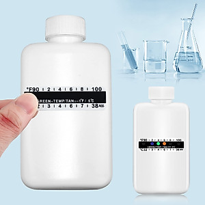 Patelai 12 Pcs Urine Test Complete Kit Include 2 Translucent Portable Travel Bottles,10 Adhesive Temperature Test Strips Human Urine Practice Kit for Synthetic Fake Pee(Classic Style)