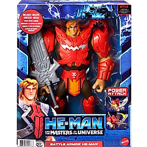 Masters of the Universe Deluxe He-Man Power Attack Action Figure, 8.5-in Battle Character for Storytelling Play, Gift for Fans 4 Years and Older