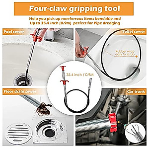 Hofivack Telescoping Magnetic Pickup Tool Kit with LED Flashlight, 35.4inch/0.9M Flexible 4 Claw Grabber, Cool Gadgets Tool Gift for Men, Father, Dad, Boyfriend, Husband, Him, DIY Handyman